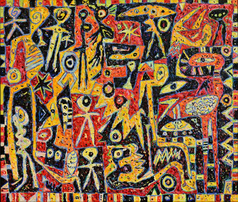 Homo Erectus ( painting nr 958 ) Painting by Krzysztof Pajak | Saatchi Art