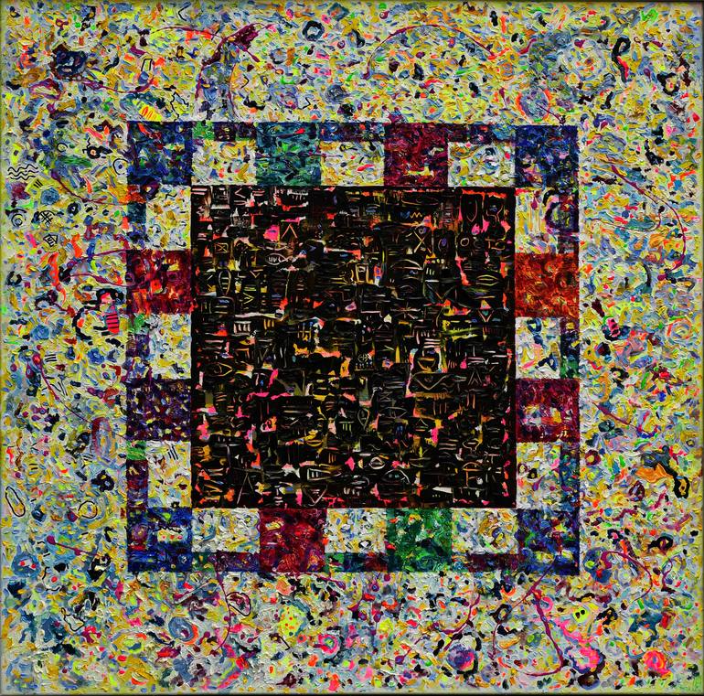 Black square Painting by Krzysztof Pajak | Saatchi Art