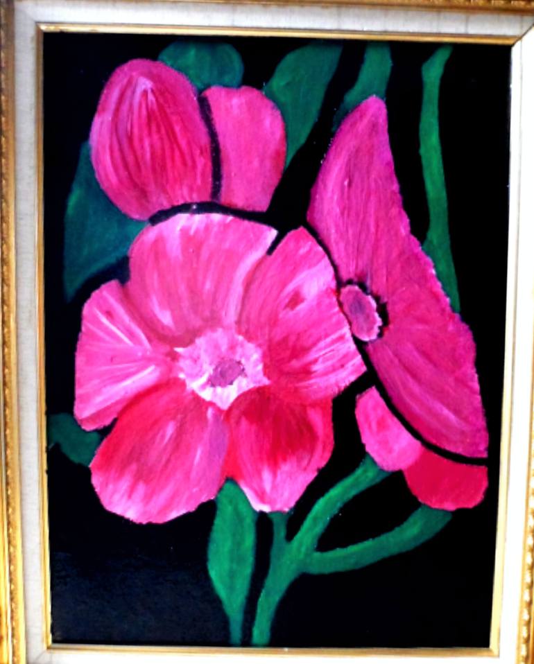 Floral Duo (Part 1) Painting by Helen Kramer | Saatchi Art