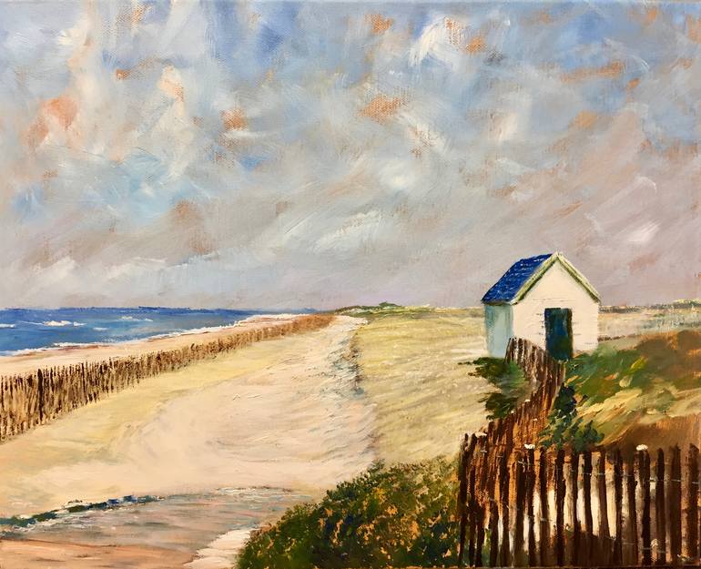 Open Beach in Normandy Painting by Joe Cousin | Saatchi Art
