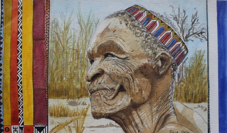 Portrait Of Nkuka, The great porcupine hunter. Painting by Patrick ...