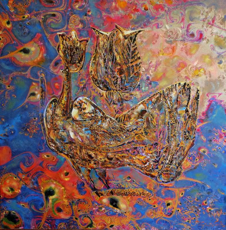 bird of paradise Painting by Sergey Fedoseev | Saatchi Art