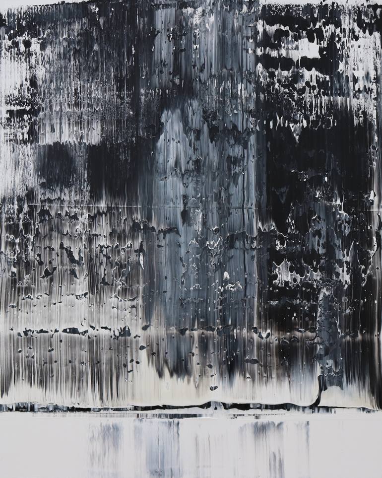Silver rain I [Abstract N°2377] - SOLD [USA] Painting by Koen Lybaert ...