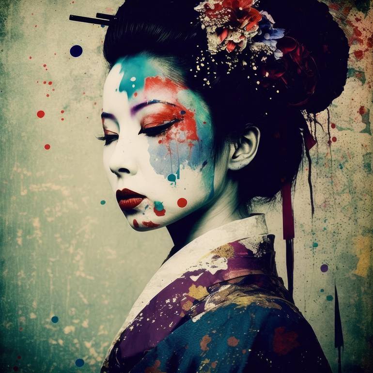 Painted Geisha #5 Digital by Stephen Griffin | Saatchi Art