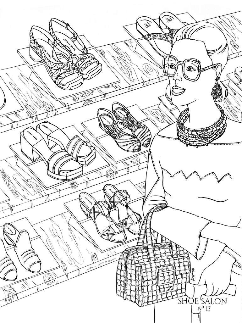 SBF2519 Shoe salon no. 17 Drawing by Joshua Wong | Saatchi Art