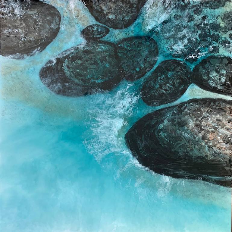 Rock Pools Painting by Martine Vanderspuy | Saatchi Art