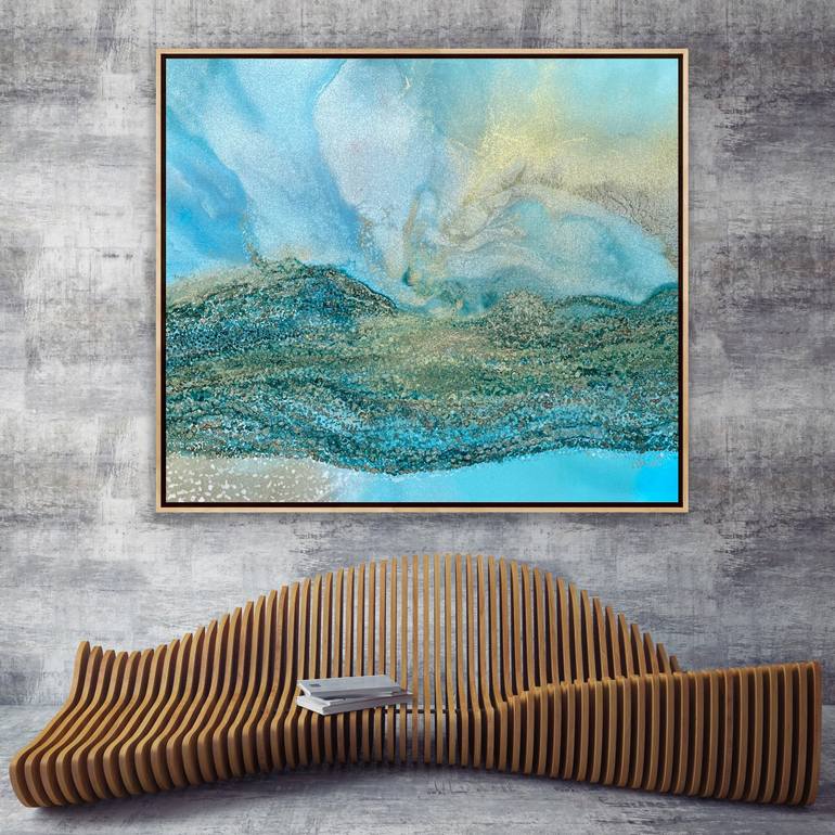 Rockpool Ripples Painting by Martine Vanderspuy | Saatchi Art