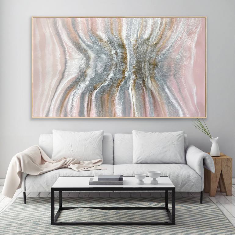 Blushing Tides III Painting by Martine Vanderspuy | Saatchi Art