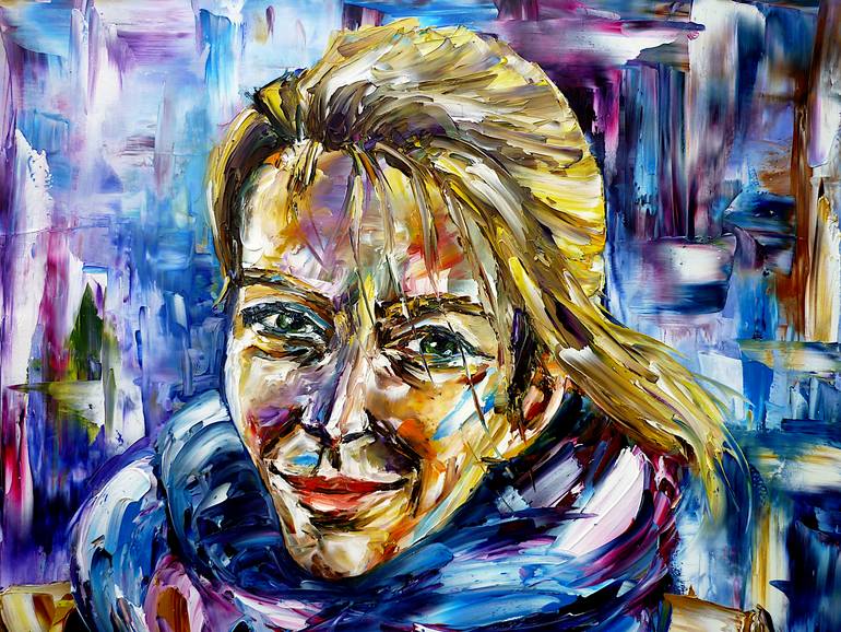 The woman in the coat (Stephanie Baczyk) Painting by Mirek Kuzniar ...