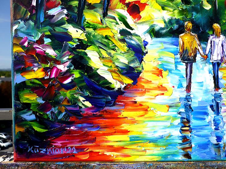 A couple in autumn Painting by Mirek Kuzniar | Saatchi Art