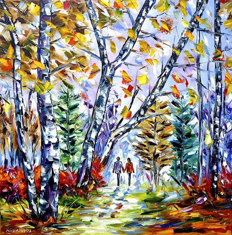 The autumn couple Painting by Mirek Kuzniar | Saatchi Art