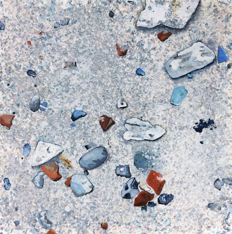 Thames Stones I Painting by Andrea Tierney | Saatchi Art