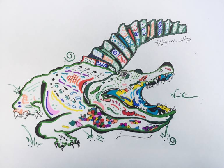 The croc Painting by Keila Sanchez | Saatchi Art
