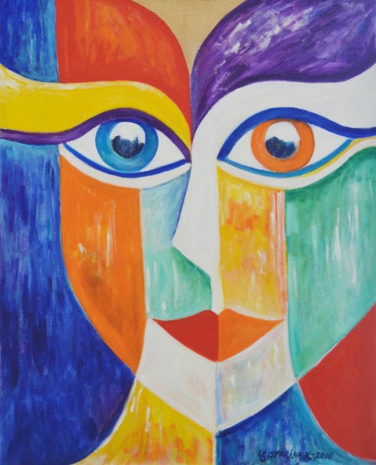 Portrait in color Painting by Catarina Kolsmyr | Saatchi Art