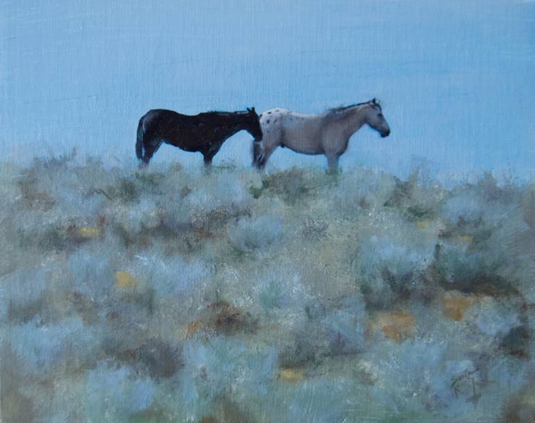 Chaco Canyon Horses Painting by Sarah Kennedy | Saatchi Art