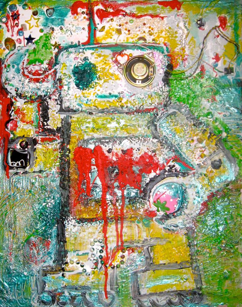 The Robot IS Bleeding! Painting by Meru Meru Meru | Saatchi Art