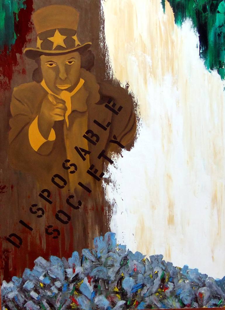 Disposable Society Painting by Leon Nicholas Kalas | Saatchi Art