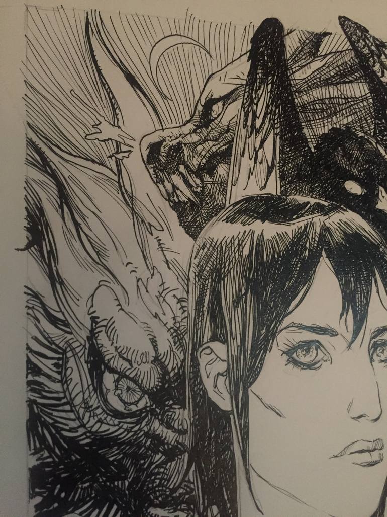 Mora and the Beasts Drawing by Paul Harmon | Saatchi Art