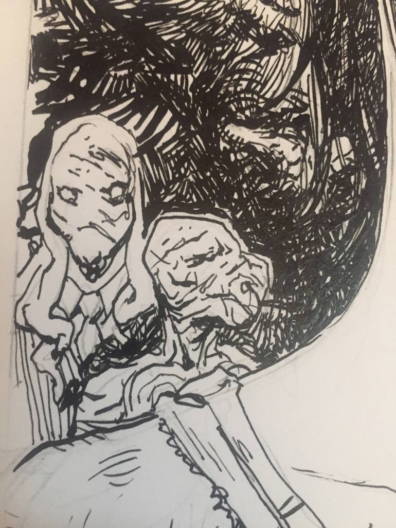 Mora and the Beasts Drawing by Paul Harmon | Saatchi Art