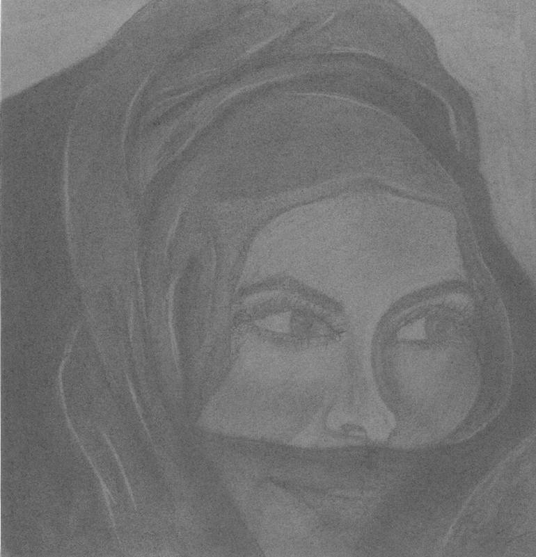 Arab Woman Portrait Charcoal Drawing 29*29cm Original, Charcoal, Art ...