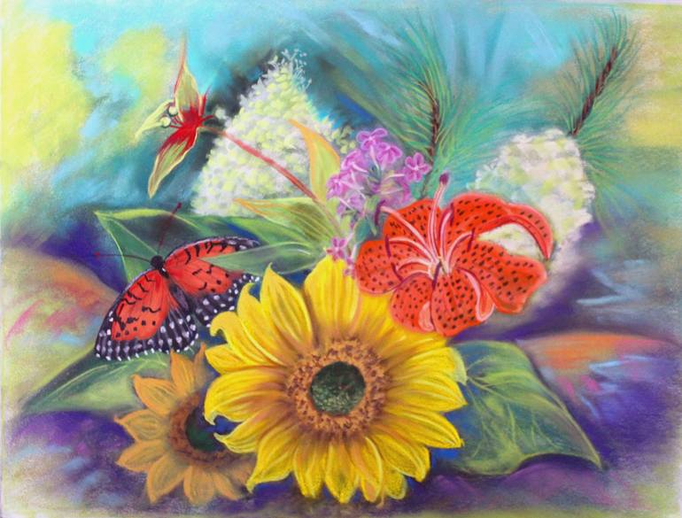 Sunflower Painting by Doreyl Ammons Cain | Saatchi Art