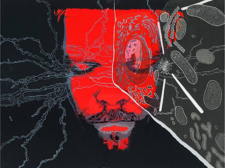 Self-portrait, nucleus and nerve nr.2 Painting by Modris Braslins ...