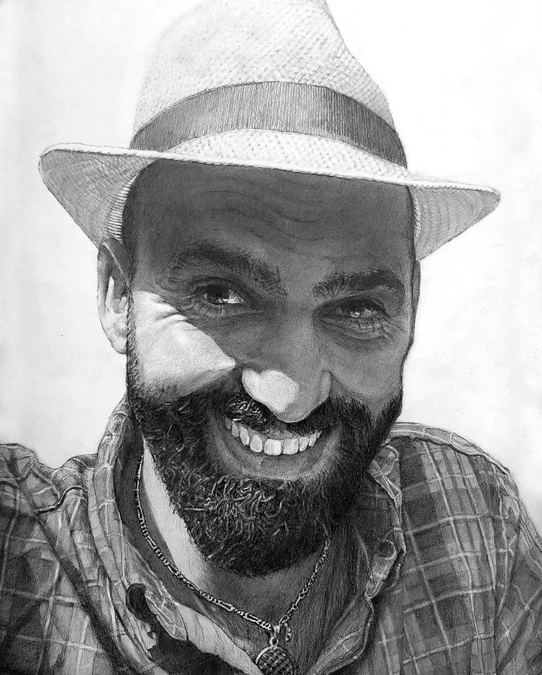 Portrait of Ali Anvari Drawing by Modris Braslins | Saatchi Art