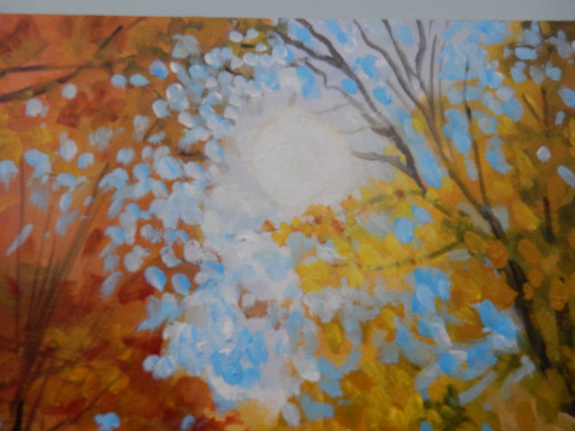Painting Art & Collectibles Acrylic fall leaves original painting art ...