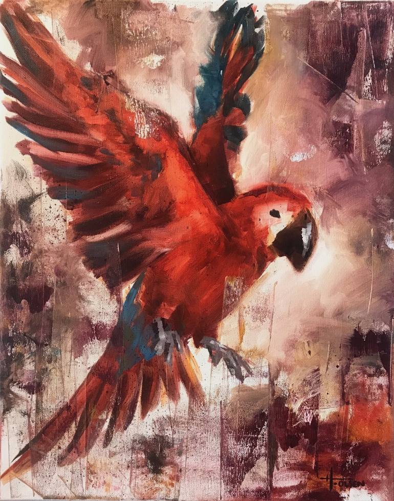 Red Macaw Painting by Heather Olsen | Saatchi Art