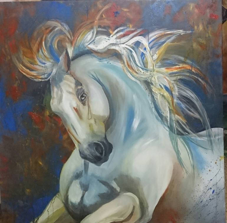 Percheron stallion Painting by Suzaan Van Der Ryst | Saatchi Art
