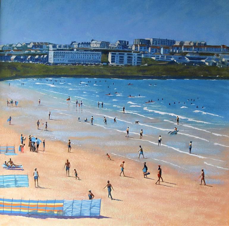 'an afternoon at the beach' Painting by David Harrison | Saatchi Art