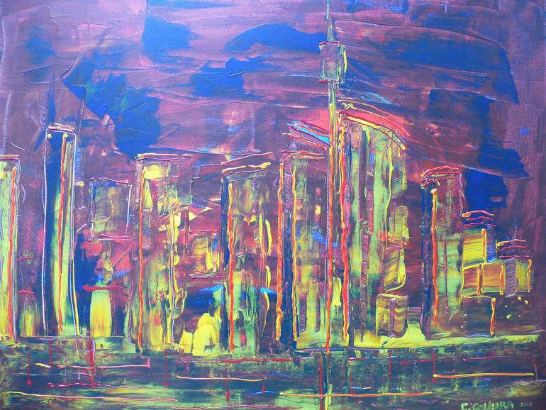 la citta asiatica Painting by Cesare Collura | Saatchi Art