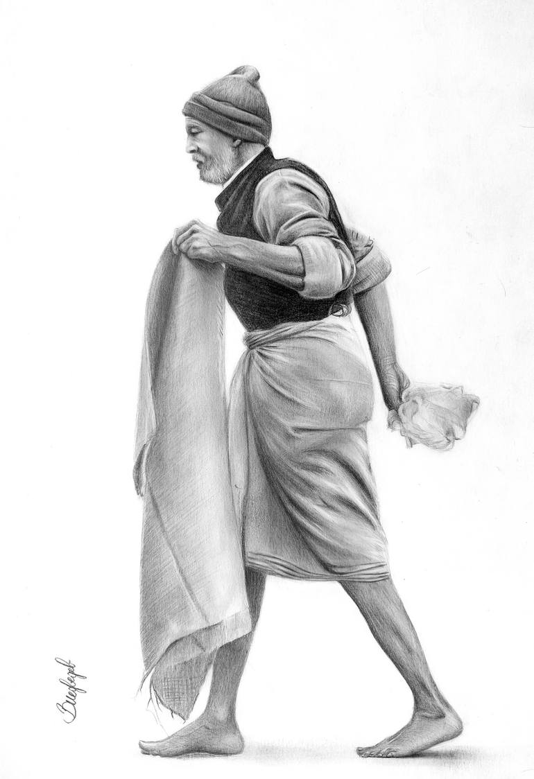 The Old Man and the Sea Drawing by Vladimir Medvedev | Saatchi Art