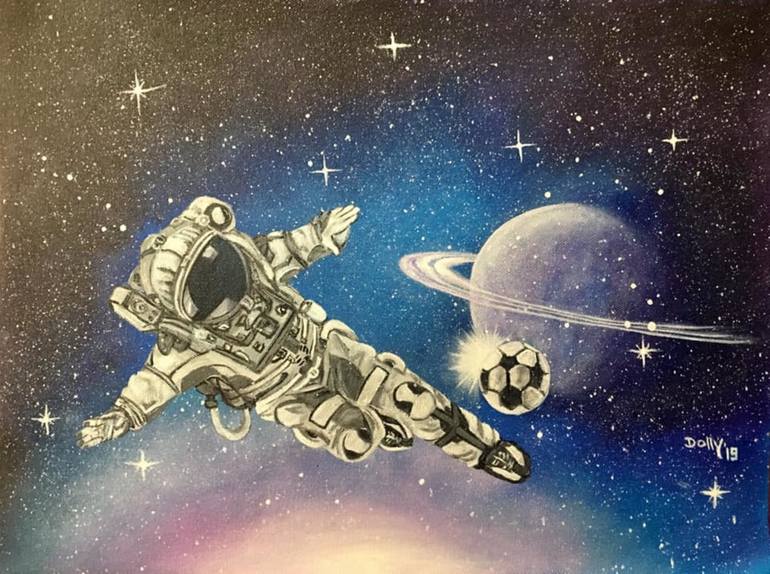 Space Football Painting by Dolly Mauji | Saatchi Art