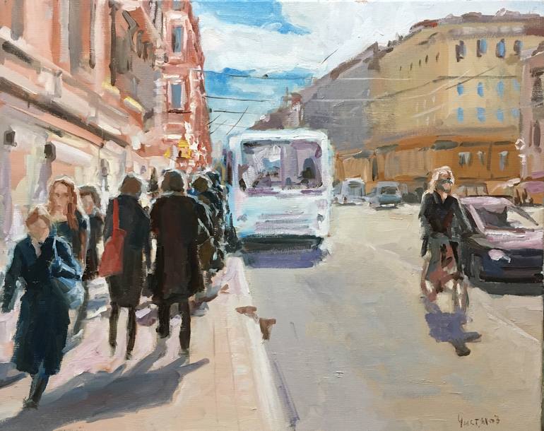 Spring Cityscape Original Oil Painting On Canvas Painting by Vsevolod ...