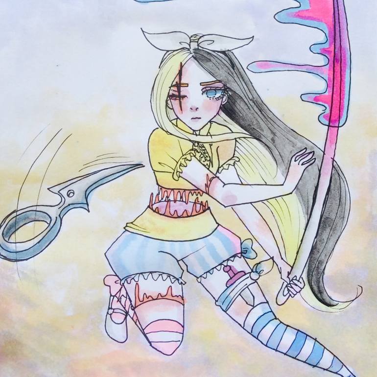 Poison Machine Drawing by Angie Kat Neko | Saatchi Art