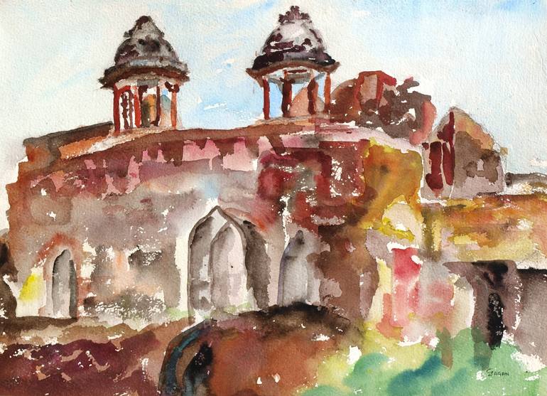 Ancient Ruins Drawing by Gagan Arora | Saatchi Art