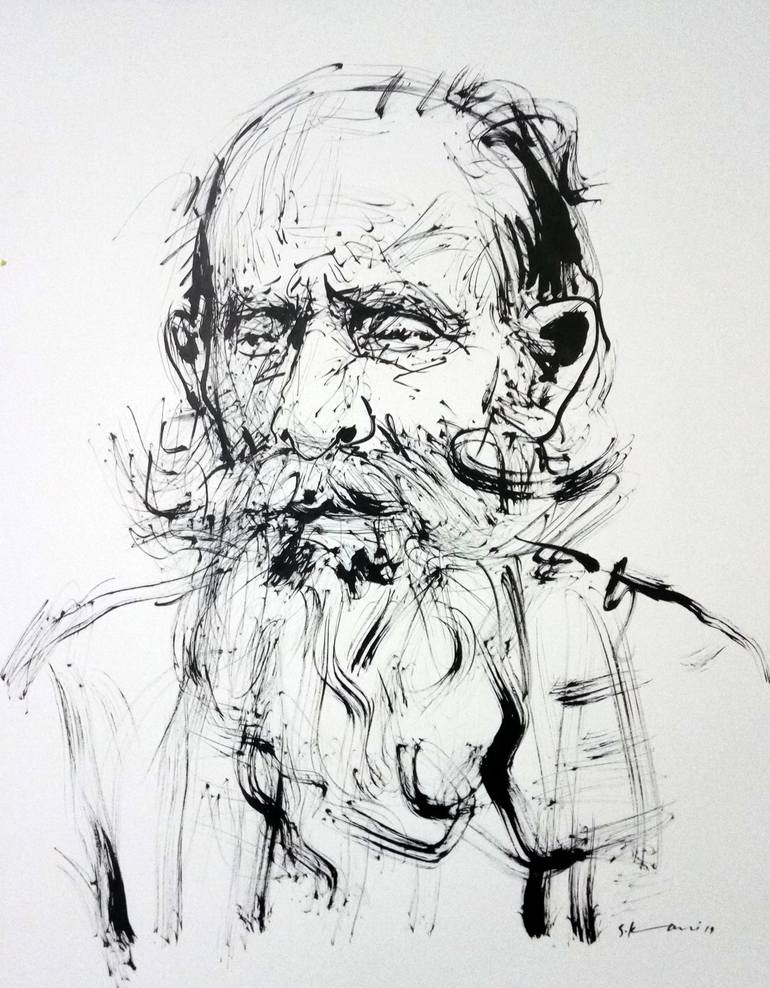Holy Man Drawing by Sahid Kazi | Saatchi Art