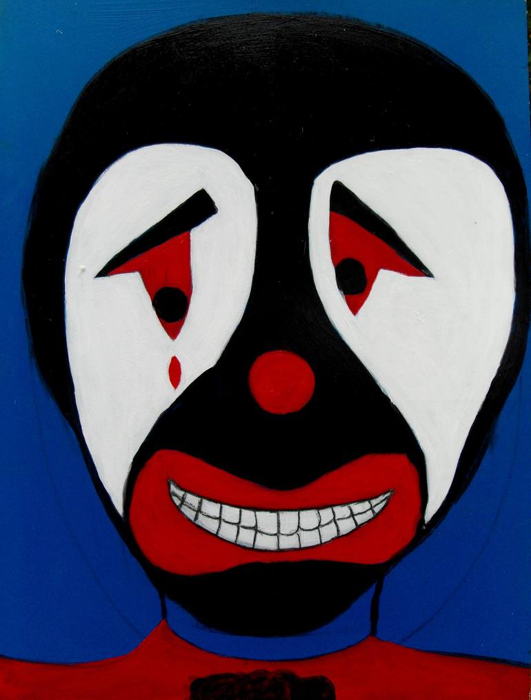 A Clown Crying Painting by Ginette Ashkenazy | Saatchi Art