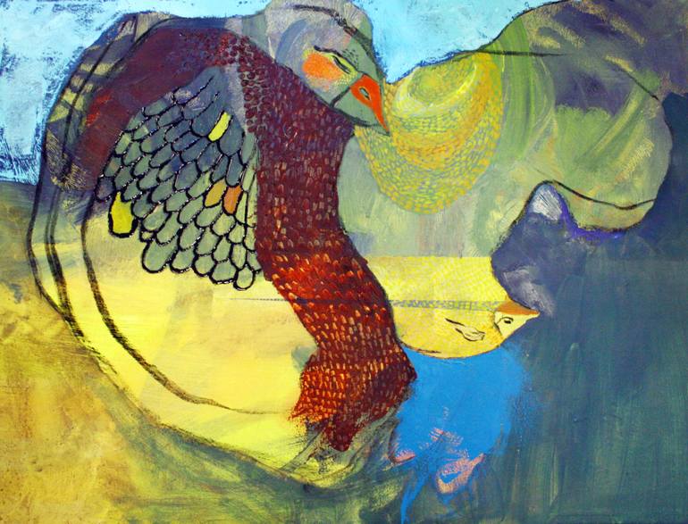 bird nest Painting by Bogi Bíró | Saatchi Art