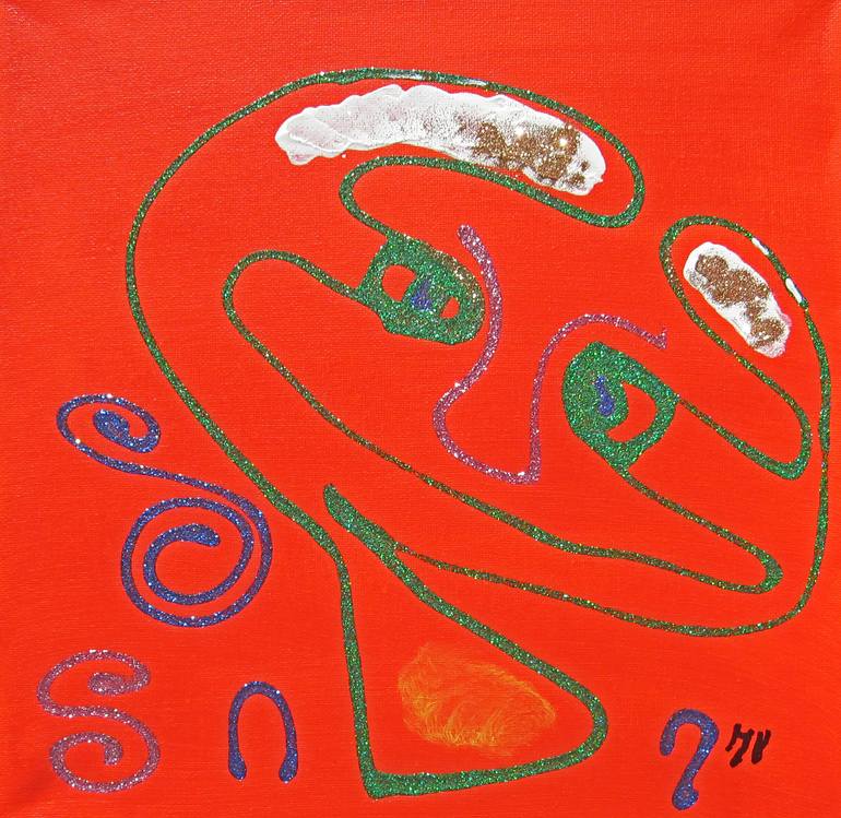 Squinting girl's eyes are simple. Painting by Ilja Vershvovski ...