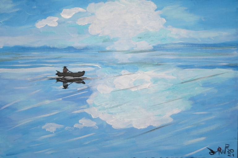 Blue Reflection Painting by Danny Lowe | Saatchi Art