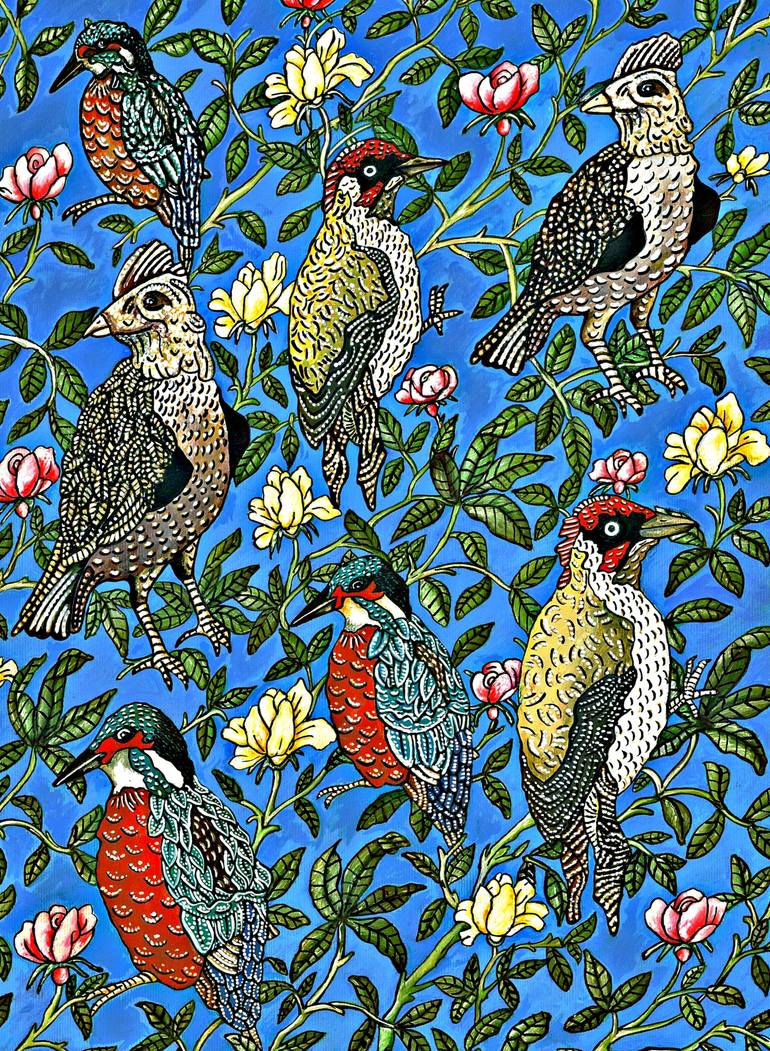 Wild Birds Painting by Lucy Jamieson | Saatchi Art