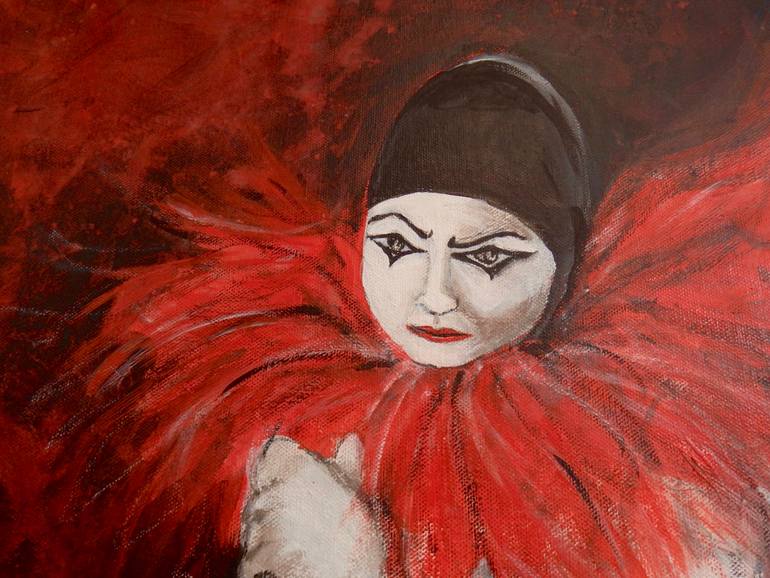 Pierrot With Violin Painting by Myra Evans | Saatchi Art