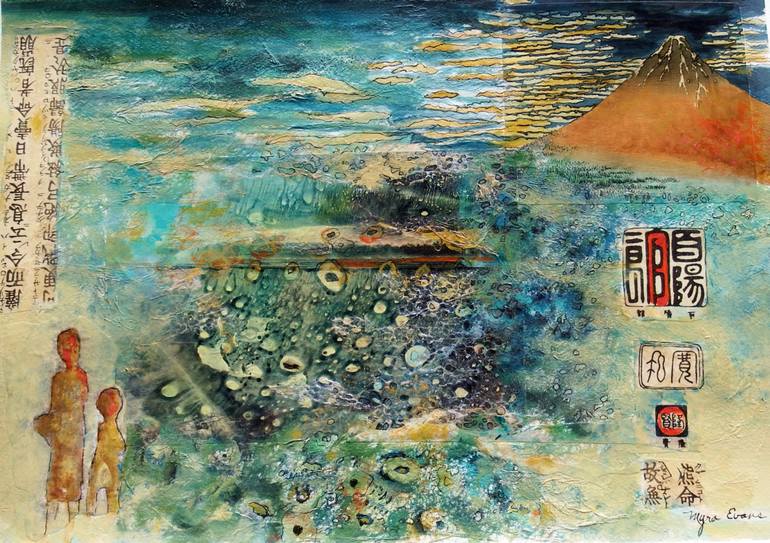 Recalling Mt. Fuji Collage by Myra Evans | Saatchi Art