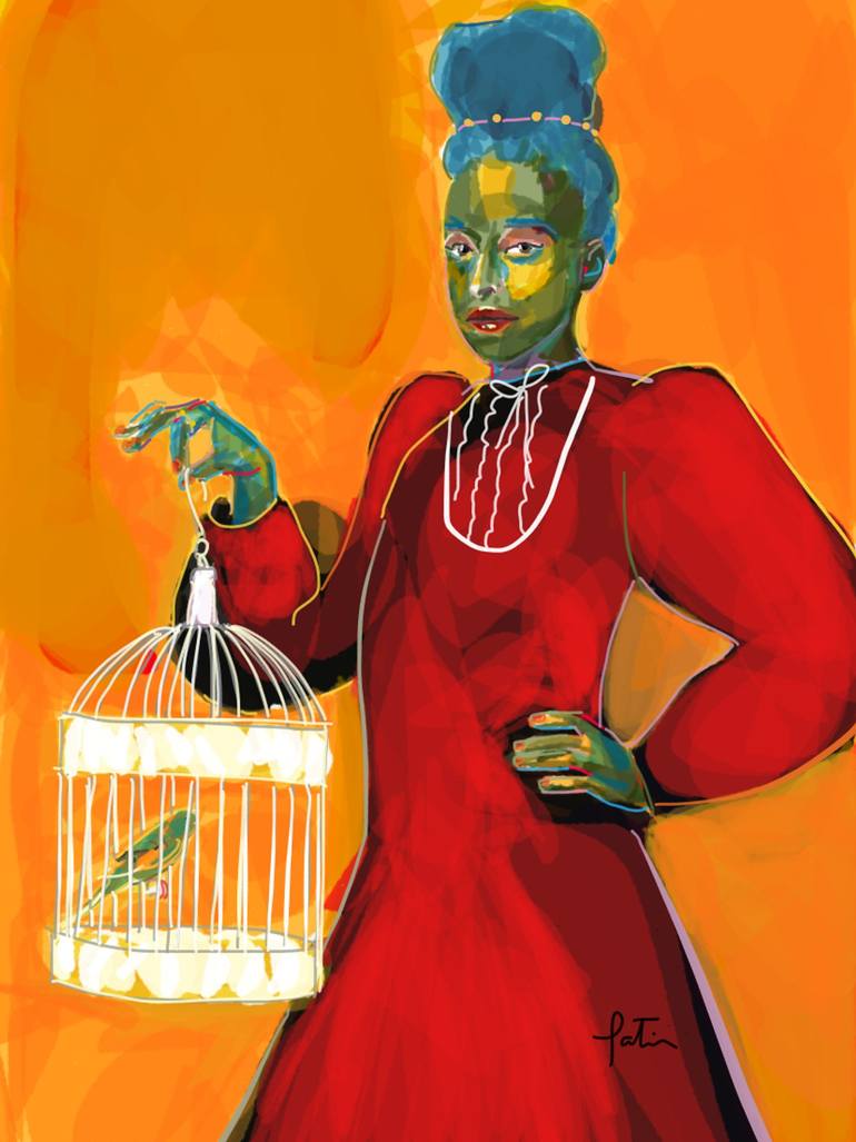 Ms. Amanda Gorman Painting by SANTIAGO ESTEBAN GLEZ | Saatchi Art