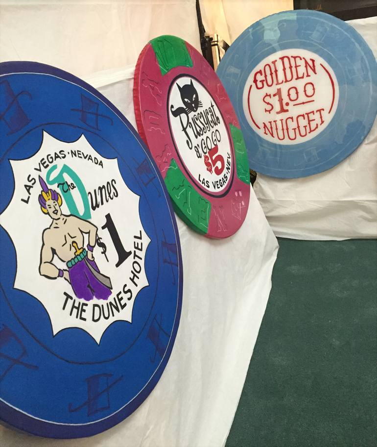 The Dunes Hotel Casino Chip Painting by Victor Spinelli | Saatchi Art