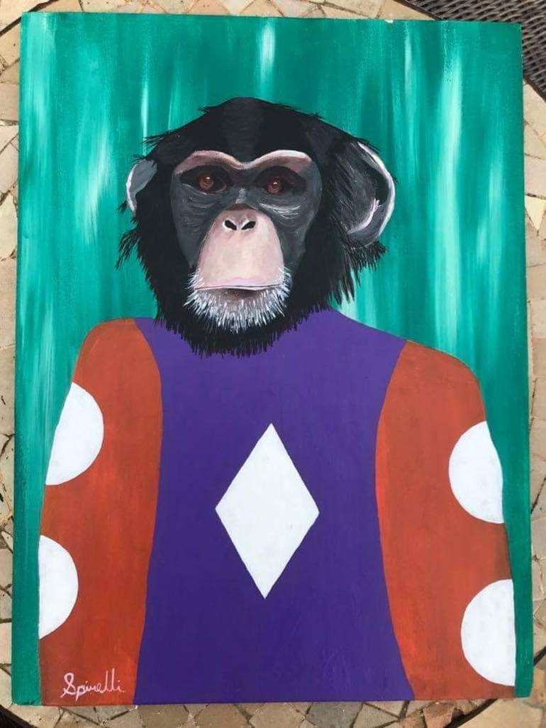 Chimp Jockey Painting by Victor Spinelli | Saatchi Art