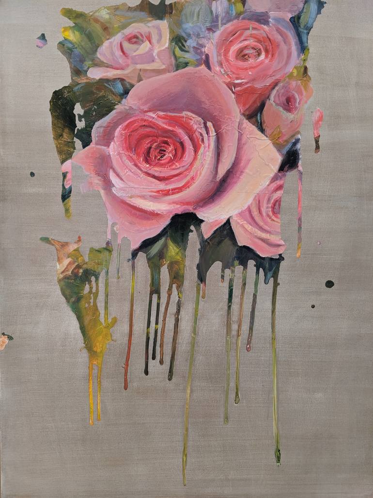 Drip Roses 1 Painting by Sandra Iafrate | Saatchi Art