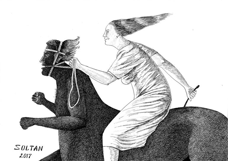 Horse woman Drawing by Soltan Soltanli | Saatchi Art